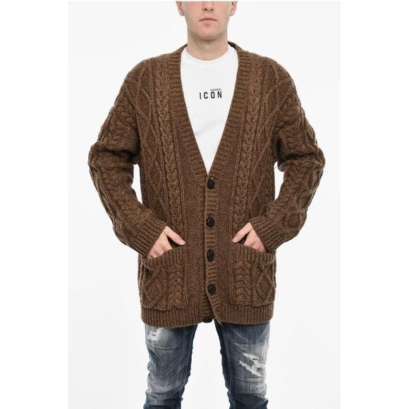 Dsquared² | Sweaters | Dsquared Oversized Fit Cable Knit Cardigan With ...